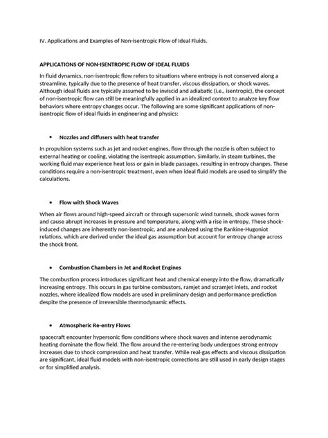 Application And Example Non Isentropic Flow Pdf Fluid Dynamics