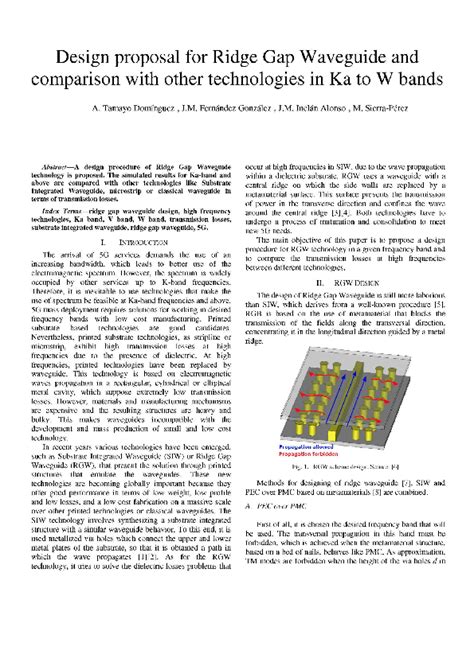 Pdf Design Proposal For Ridge Gap Waveguide And Comparison With Other