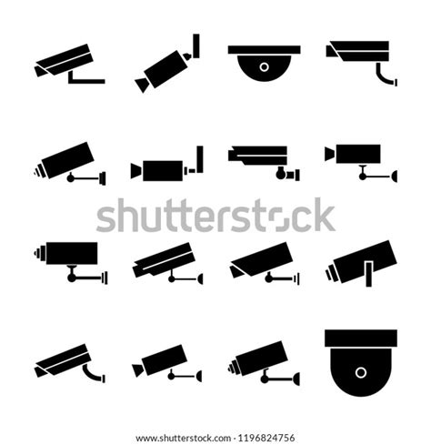 Security Camera Icon Set Stock Vector Royalty Free 1196824756 Shutterstock