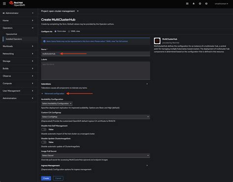 Red Hat Openshift Installation Of Advanced Cluster Management For