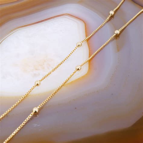 Lant Fantezie Placat Cu Aur Model Bilute Mici C1129