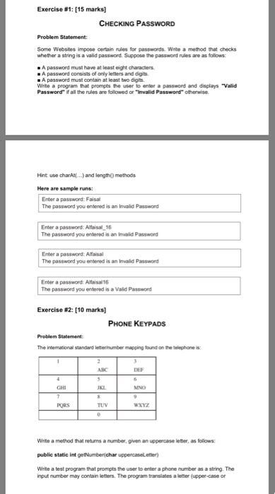 Solved Exercise 1 15 Marks Checking Password Problem