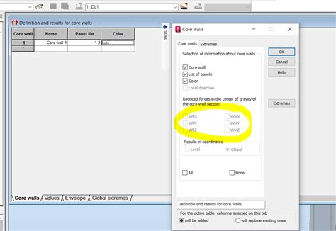 Results Forcore Walls Not Available In Core Walls Table In Robot