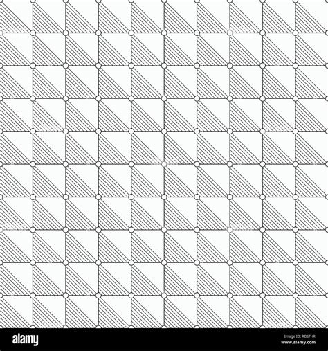 Vector Seamless Pattern Repeating Geometric Background With Striped Squares Circles In Nodes