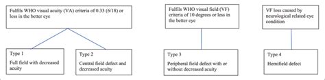 flow chart to classify types of visual loss in older adults who meet