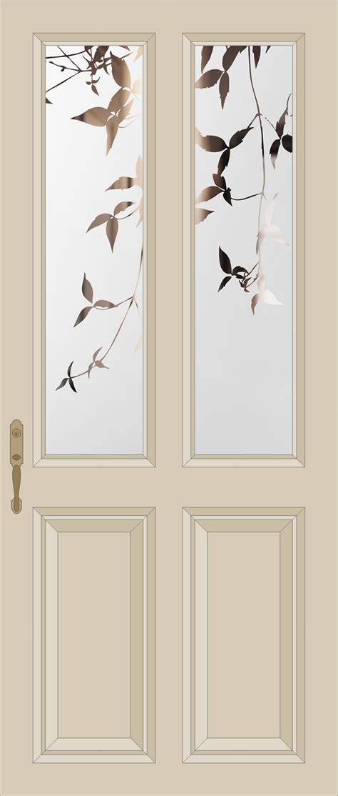 Etched Glass For Split Lite Door Hallhill Leaves