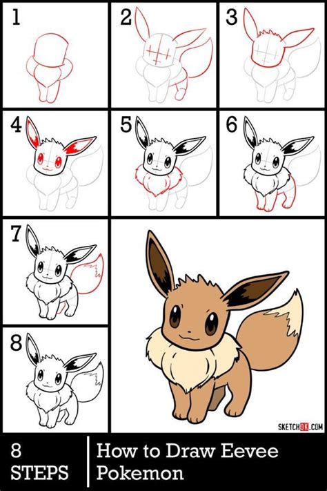 How To Draw Cute Eevee Evolutions Step By Step