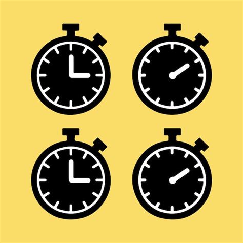 Premium Vector Clock Icon Set In Black Color Stopwatch Symbol Set