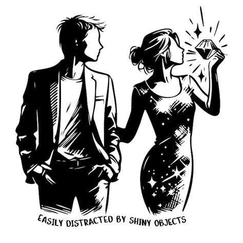 Premium Vector Easily Distracted By Shiny Objects D
