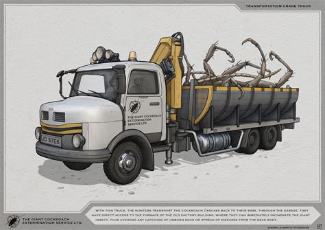 The Giant Cockroach Extermination Service Crane Truck
