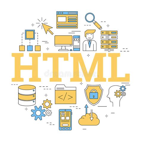 Round Linear Concept Of Html Stock Vector Illustration Of Script Concept 98957036