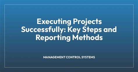 Executing Projects Successfully Key Steps And Reporting Methods • Slm Self Learning Material