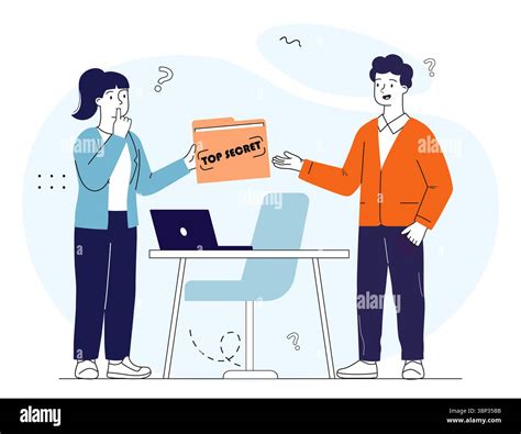 People With Top Secret File Man And Woman With Folder Of Documents