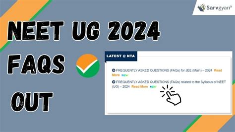 Neet Ug 2024 Faqs Out Nta Official Pdf Here Sarvgyan News