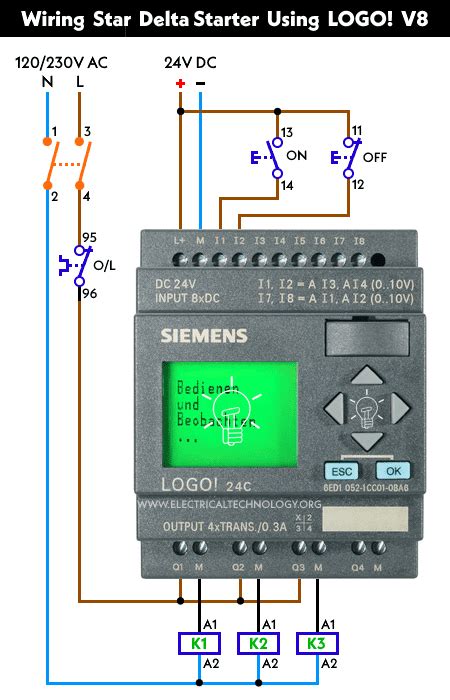 star delta starter using plc motor control ladder and wiring