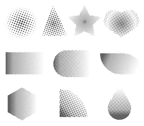 Premium Vector Vector Set Abstract Dotted Halftone Element