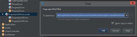 intellij idea how to duplicate a scala class in the same directory