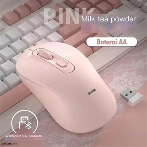 Jual Mouse Wireless Mouse Bluetooth With Receiver Silent Click Warna Macaron 2 4ghz Bluetooth