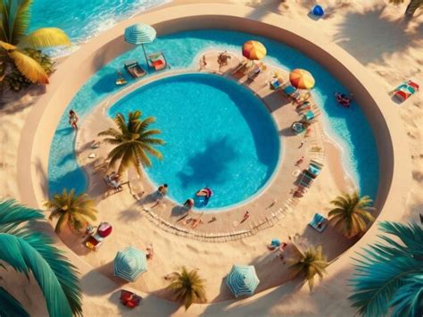 Tropical Resort Summer Season Pool Party Beach Premium Ai Generated Image