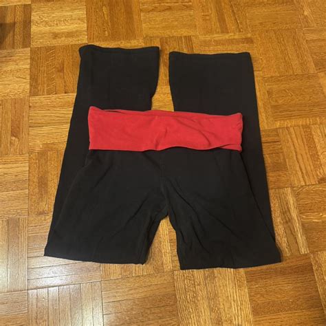Victoria Secret 2000s Red Fold Over Low Rise Black Depop