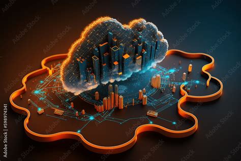 Cloud Computing Technology Concept Cyber Security Smart City And