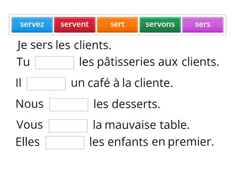 Servir Présent Indicatif Complete The Sentence
