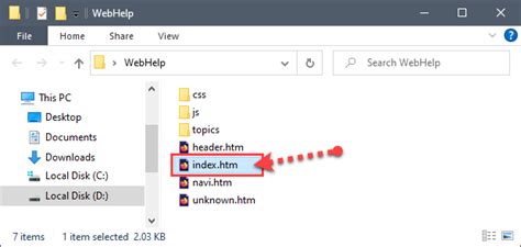 opening a compiled web help system