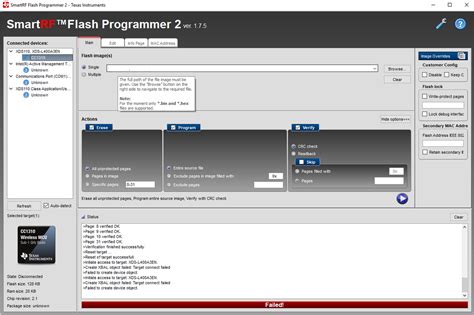CC Error Flashing Firmware Using Flash Programmer Sub GHz Forum Sub GHz TI E E