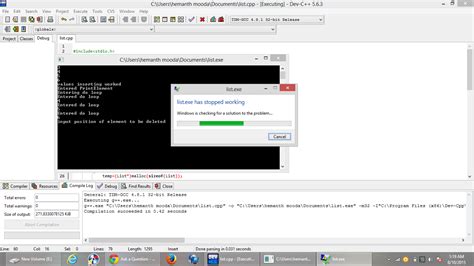 in printing singly linked list at the end of execution of c program