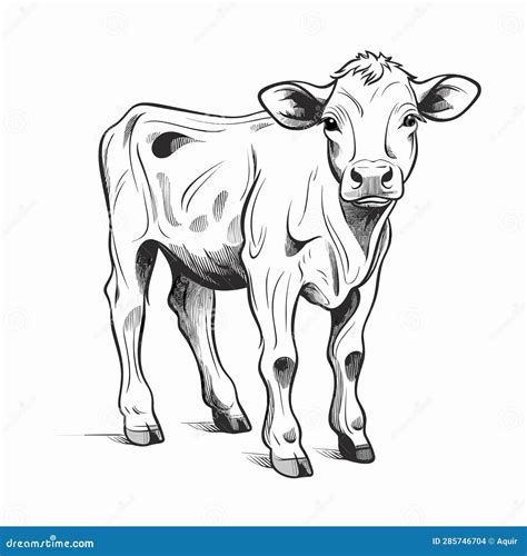 Heifer Hand Drawn Illustration Heifer Vector Doodle Style Cartoon Illustration Cartoondealer