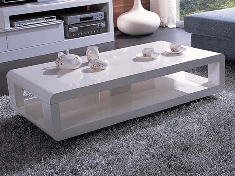 Table Basse Laque Blanc