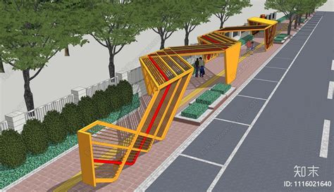 现代创意廊架su模型下载【id1116021640】知末su模型网