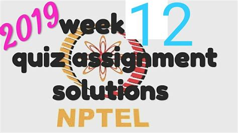 Nptel The Joy Of Computing Using Python Week 12 Quiz Solution Youtube