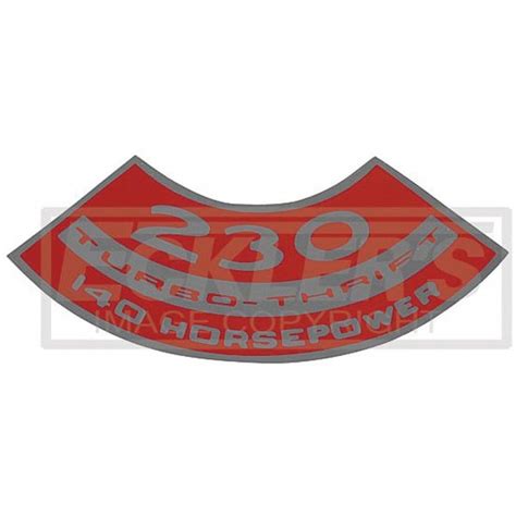 El Camino Air Cleaner Decal Inline 6 230 Turbo Thrift 140 Hp 1968