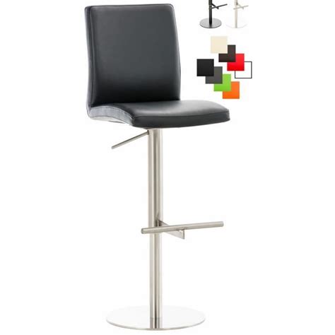 Tabouret De Bar Cadiz Clp Noir Similicuir Réglable Pivotant Cdiscount Maison