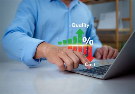 Businessman Touching Showing A Quality Control Growth Graph And Cost