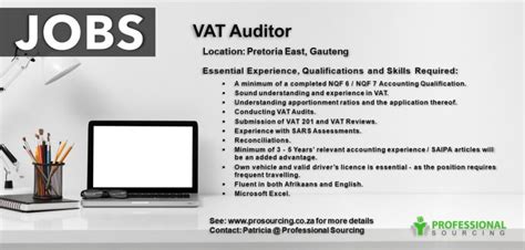 Professional Sourcing Sa On Linkedin Vat Auditing Jobsearch Jobopportunity