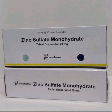 Zinc Sulfate Monohydrate Mg Box Tablet Lazada Indonesia