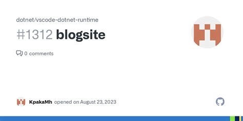 Blogsite · Issue 1312 · Dotnetvscode Dotnet Runtime · Github