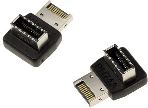 USB Type E Male Female To 90 Degree Angle Adapter BigaMart