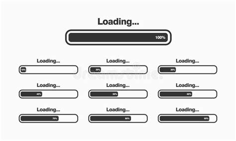 Set Of Loading Bar Vector Illustration Progress Visualization Loading