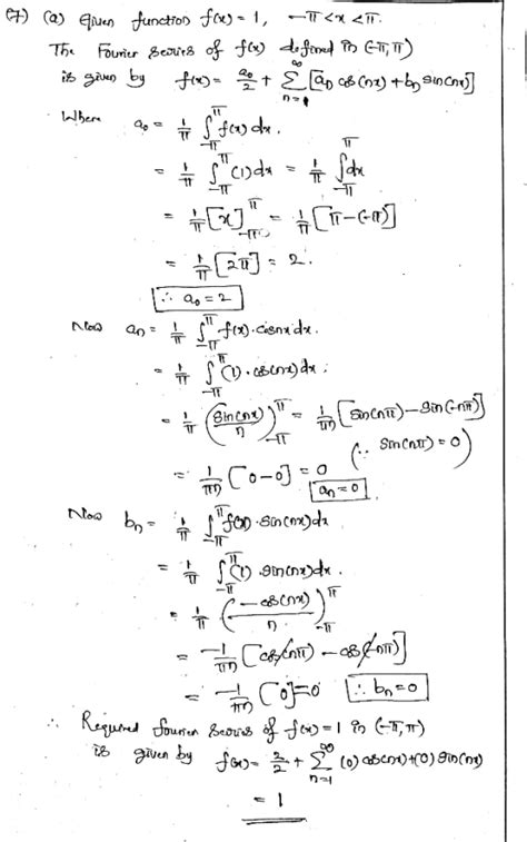 Find The Fourier Series Of The Given Function A Fx 1 π