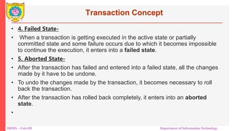 Unit 5 Transaction And Concurrency Control Ppt Databases Computer Software And Applications