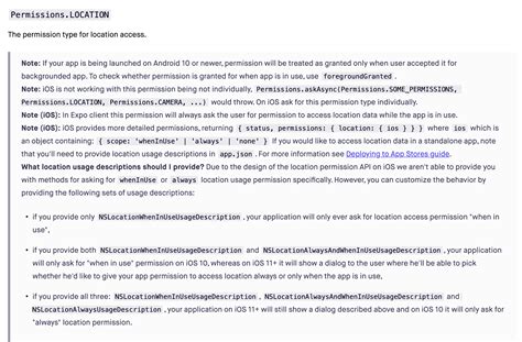 Docs Organize The Notes In The Location Permissions Doc Better