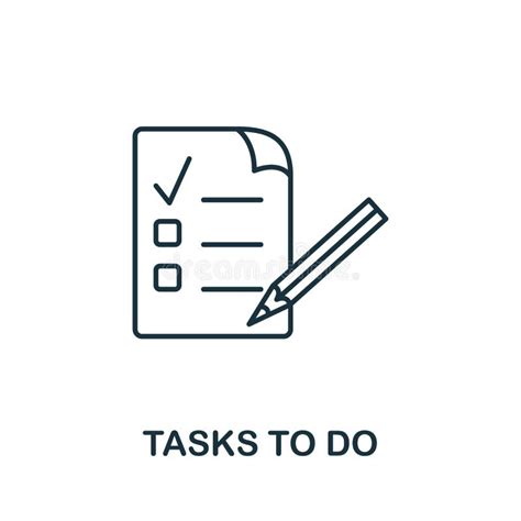 Daily Tasks Icon Line Style Symbol From Productivity Icon Collection Stock Vector