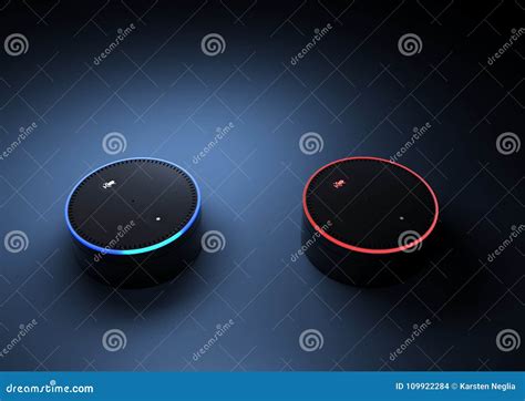 3d Rendering Of Amazon Echo Voice Recognition System Stock Illustration Illustration Of