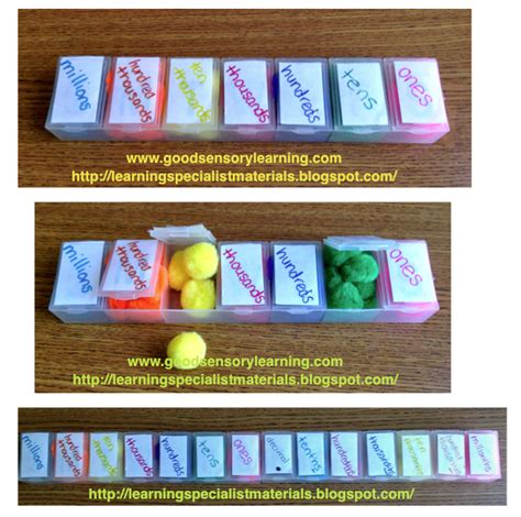 Place Value Boxes Pompoms And Pill Boxes Good Sensory Learning