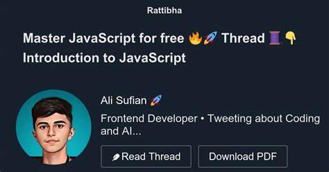 Master Javascript For Free 🔥🚀 Thread 🧵👇 Thread From Ali Sufian