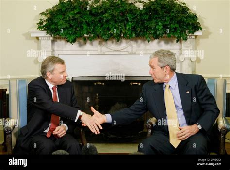 President Bush Meets With Nato Secretary General Jaap De Hoop Scheffer
