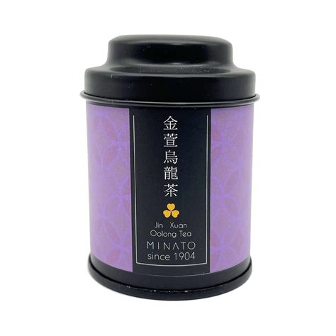 Minato Jin Xuan Oolong Tea Mini Round Black Tin Weee